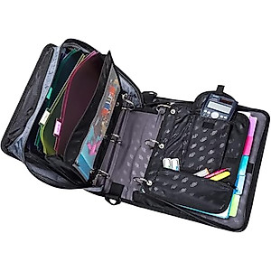 Case-it Dual Zipper Binder Backpack - 2 Inch D-Rings- 4-Inch Capacity w/Hold Down Pages, [Red] Dual-301