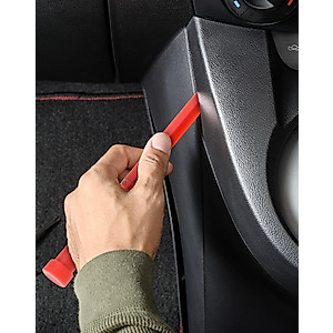 QWORK Plastic Chisel Scraper Set, 3/4", 7/8", 1", 1-1/2" Chemical Resistant Scraper Tool, No-marring Plastic Razor Scraper Remover Tool, Plastic Chisel Set for Removes Debris, Adhesives, Film, Paint
