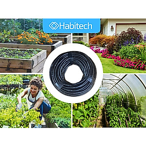 Habitech 1/4" Irrigation Dripline Tubing (100 Ft Roll) - 6" Emitter Spacing - 1/4" Drip Irrigation Fittings Included