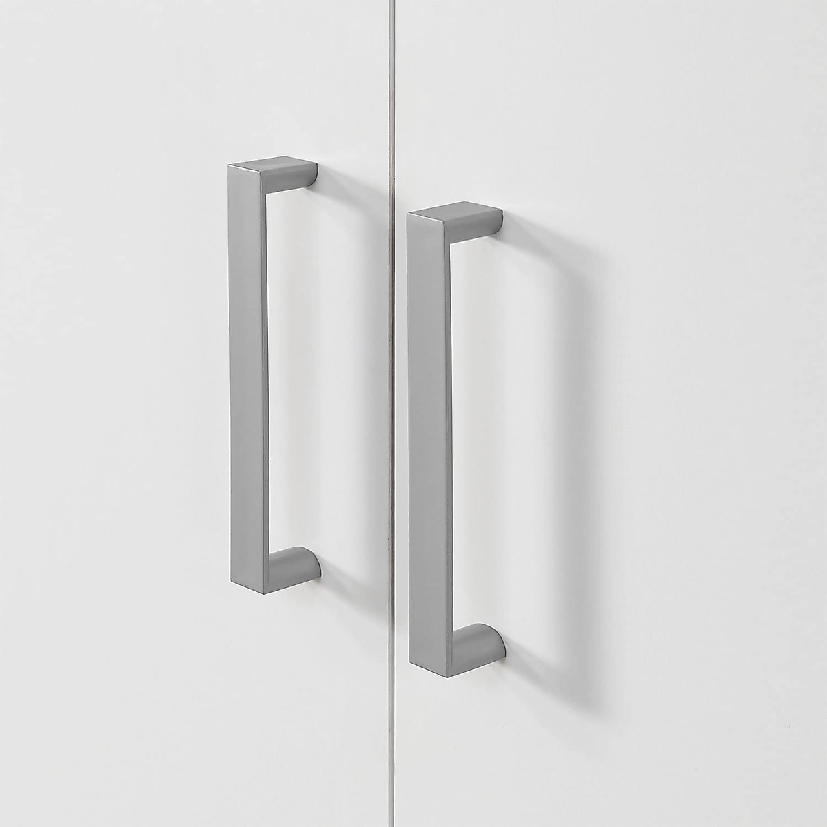 Wardrobe with Adjustable Shelf/Hanging Rod, Modern Simple Style Armoire Clothes Closet,White Wood Floor Standing Wardrobe Clothes Organizer