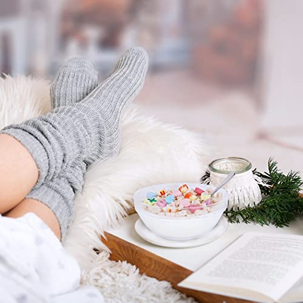 Lucky French Vanilla Charms Cereal Bowl with Metal Spoon Marshmallow and Stars Scented Candle Gift