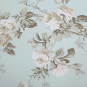 Brandream French Country Garden Toile Floral Printed Duvet Quilt Cover Cotton Bedding Set Asian Style Tapestry Pattern Chinoiserie Peony Blossom Tree Branches Multicolored Design (Queen,Mint Green)