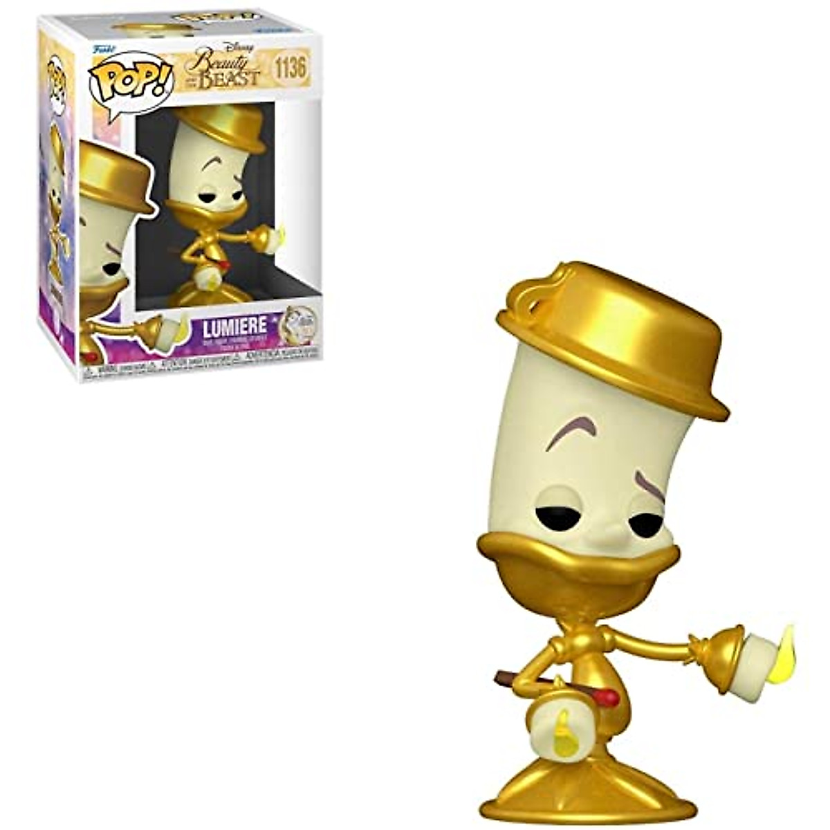 POP Disney: Beauty and The Beast - Lumiere Funko Vinyl Figure (Bundled with Compatible Box Protector Case), Multicolor, 3.75 inches