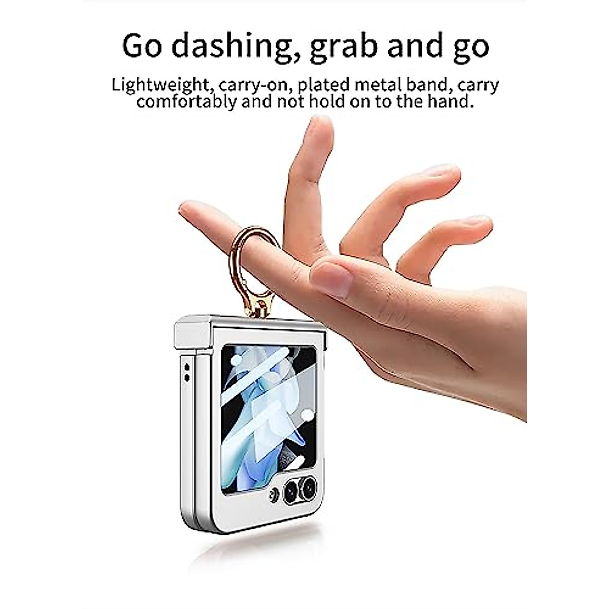 SHIEID for Samsung Z Flip 5 Case with Hinge Protection & Ring Holder Small Screen Protection Cover for Galaxy Z Flip 5 Case, Purple