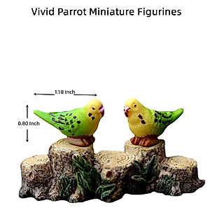 Miniature Parrot Fairy Garden Accessories, Mini Parrot Figurine for Fairy Garden Decoration, Cake Topper, Landscape Decor, DIY Crafts, Car Decoration, Moss Landscape,Bonsai Craft Decor,Terrarium