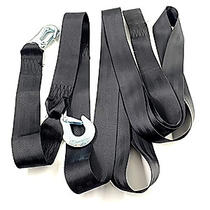 BRGMAX Boats Trailer Winch Hook Strap Wench Rope for Ranger Double Hook 16ft,1 Inch Loop on Opposite end for Attachment to Winch 9642019