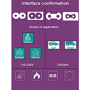 Buddew Power Cord - 12/24V/Car Charger & 110-230V Home/Office Wall Charger Compatible wtih Buddew Electric Lunch Box ABY Series, Portable Electric Heating Bento Box Power Cable