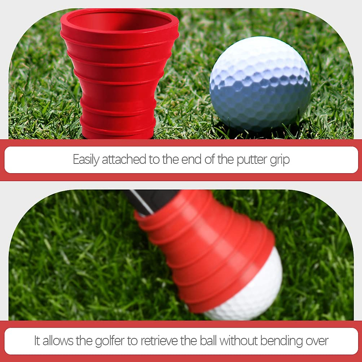 ARTIBETTER 2pcs Golf Mini Pick Golf Pickup Tool Putter Pick up Golf Retriever Tool Putter Grip Tool Parts Golf Balls Grabber Golf Screws Tool Part Golf Picker Rubber Golf Stuff Replaceable