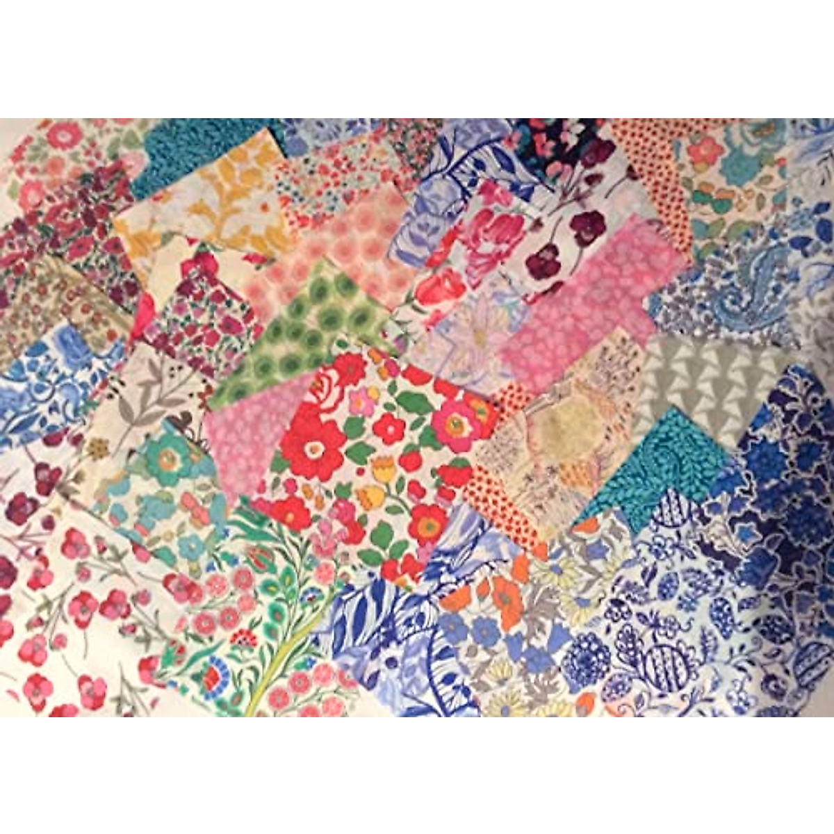16 Liberty Fabric Scrap 3"x 3" inch Charm Squares Patchwork Quilting MULTICOLOURS