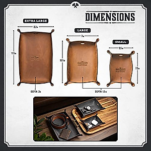 Leather Valet Tray For Men | Made in the USA | EDC Dump Tray for Keys, Phone, Wallet | Catch All Key Tray