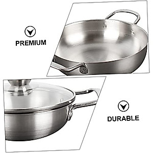 YARNOW 2pcs Stainless Steel Noodle Pot Pasta Cooker Korean Ramen Pot Korean Pots for Cooking Ramen Pot with Lid Cast Iron Pan Stir Fry Pan Large Soup Pot Big Noodles Cooking Pot with Lid