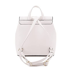 EVVE Faux Leather Small Fashion Backpack Purses For Women Girls Mini Daypack with Matching Wallet | Off white