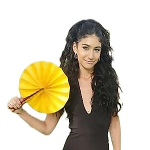 AHIASTRING AFRICAN FOLDING FAN | CHURCH FAN | TV FAN | HAND HELD FOLDING FAN | SUMMER HAND FAN | SPORTS HAND FAN WITH A POUCH (200)