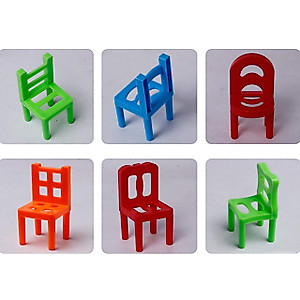 Carykon 36 PCS Children Stacking Chairs DIY Balance Chair Stool Parent-Child Gathering Puzzle Board Game Early Childhood Educational Chair Stacking Toys