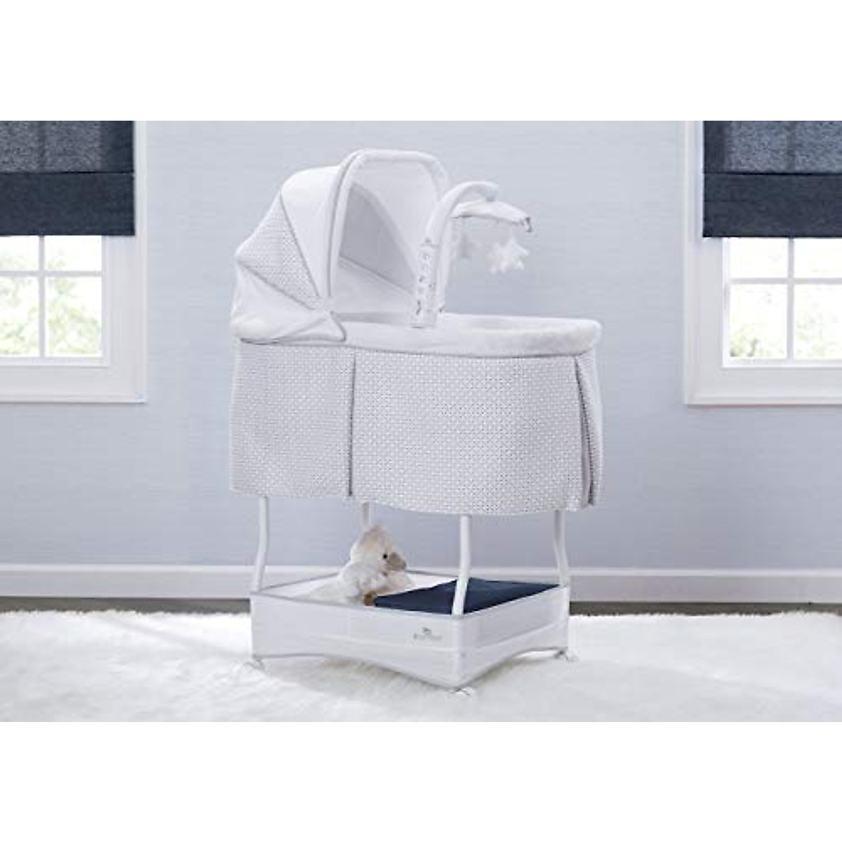 Serta iComfort Hands-Free Auto-Glide Bedside Bassinet - Portable Crib Features Silent, Smooth Gliding Motion That Soothes Baby, Cameron