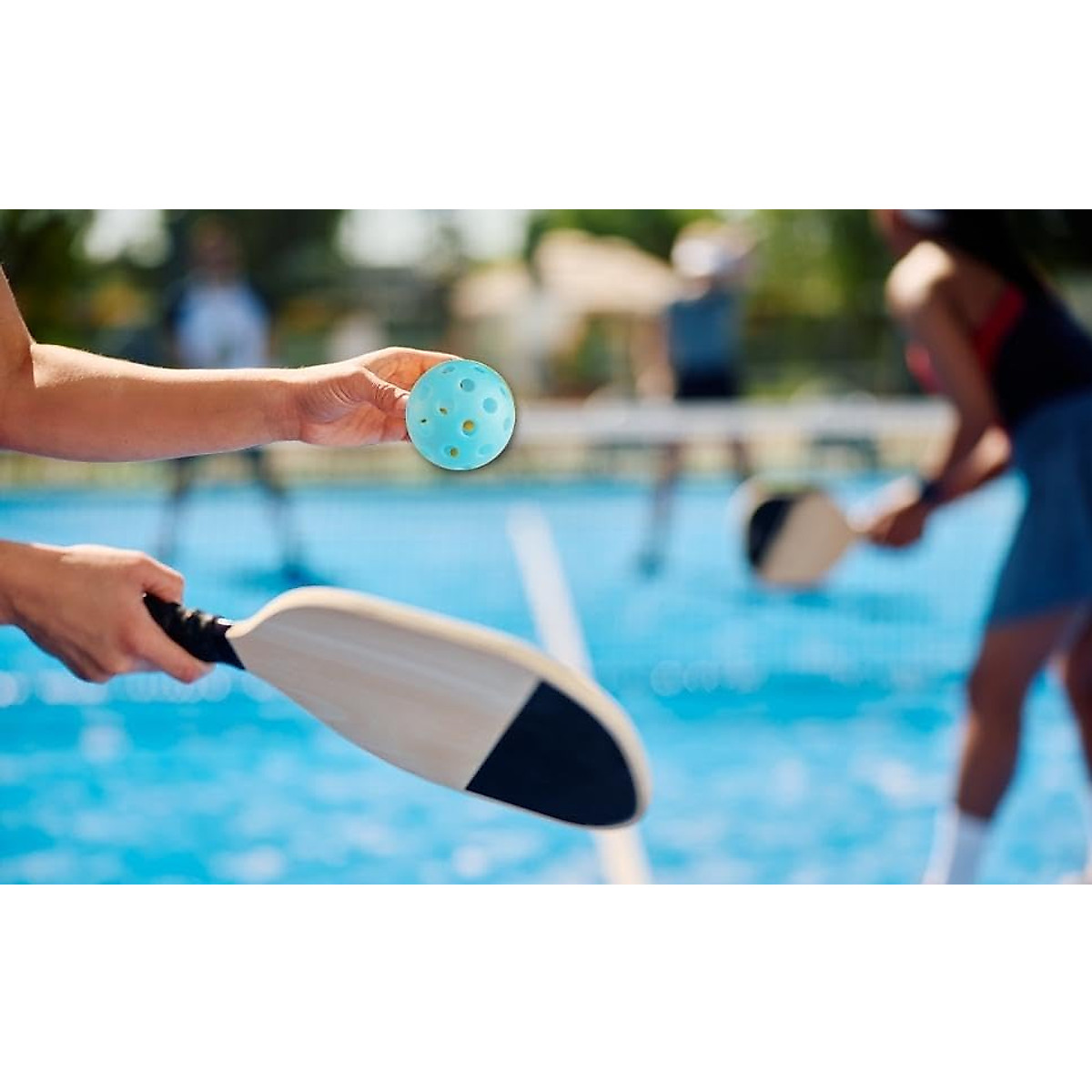 NW Athletics Light Up Pickleball Balls, Glow in The Dark Pickleball Balls, Glowing Blue 3-Pack, Official Size, Meets USAPA Requirements 40 Holes, Standard Play