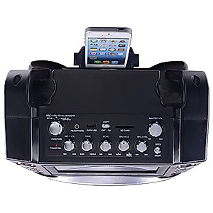 Karaoke USA GF946 GF946 DVD/CD+G/MP3+G Bluetooth 35-Watt Karaoke System with 7-Inch TFT Digital Color Screen, LED Lights, HDMI Output, and 2 Microphones (Black)