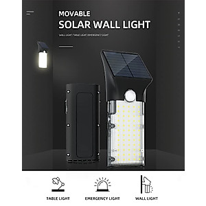 LTOSolar Solar Motion Sensor Waterproof Outdoor Security Flood Lights, Exterior Front Porch Wall Mount Patio Fence Decorative with Detachable Design