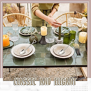 Zhehao 100 Pcs Shovel Spoons 6.1 Inch Stainless Steel Spoon Reusable Dessert Spoon for Ice Cream Fruit Coffee Home Restaurant Kitchen, Silver