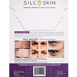 SilcSkin Facial Pad - Full Face Set Reusable Pads, Self-Adhesive Silicone Face Patches, Wrinkle Patches for Face and Eyes - 7 Reusable Face Pads