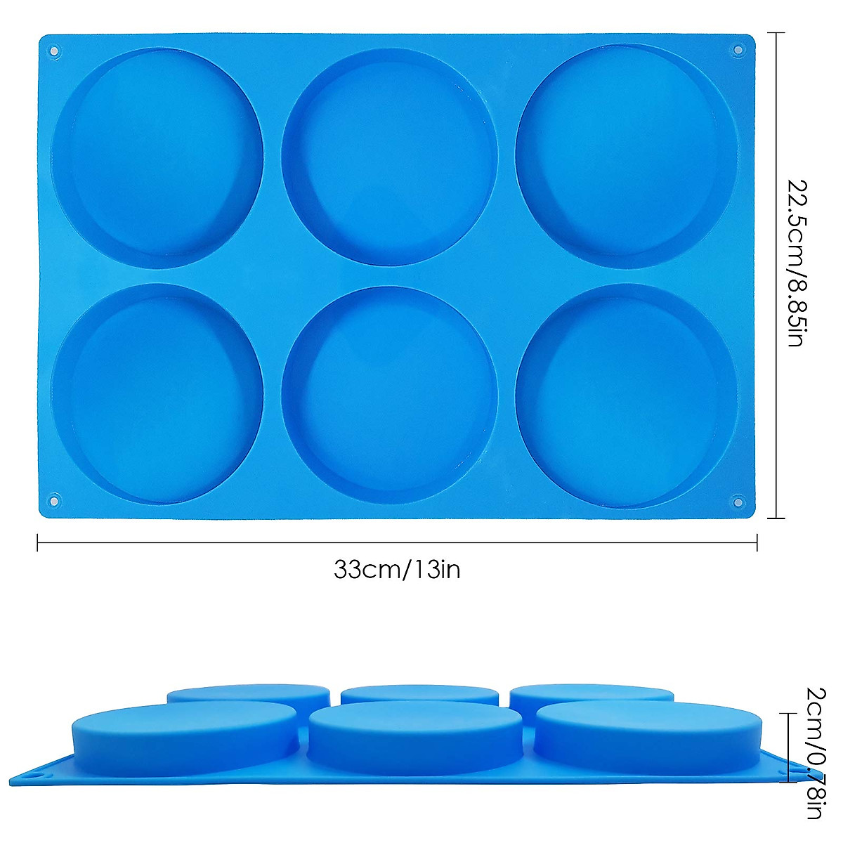 2 Pack 6-Cavity Resin Coaster Moulds, FineGood Round Coaster Mould for Resin Silicone Cake Moulds Baking Tray