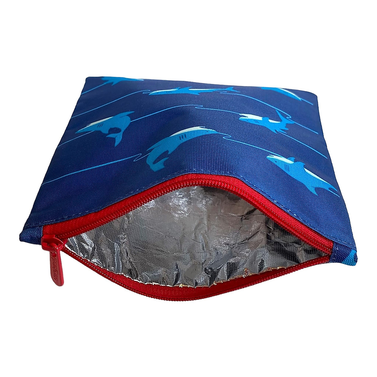 Yumbox Reusable Sandwich and Snack Bags (2-Pack) Fun Shark Prints for Toddlers and Kids, Eco-Friendly, BPA-Free, Water-Resistant, Lined, Washable fabric, Ideal kids snack bag, Zip Close, 8x8 in Large