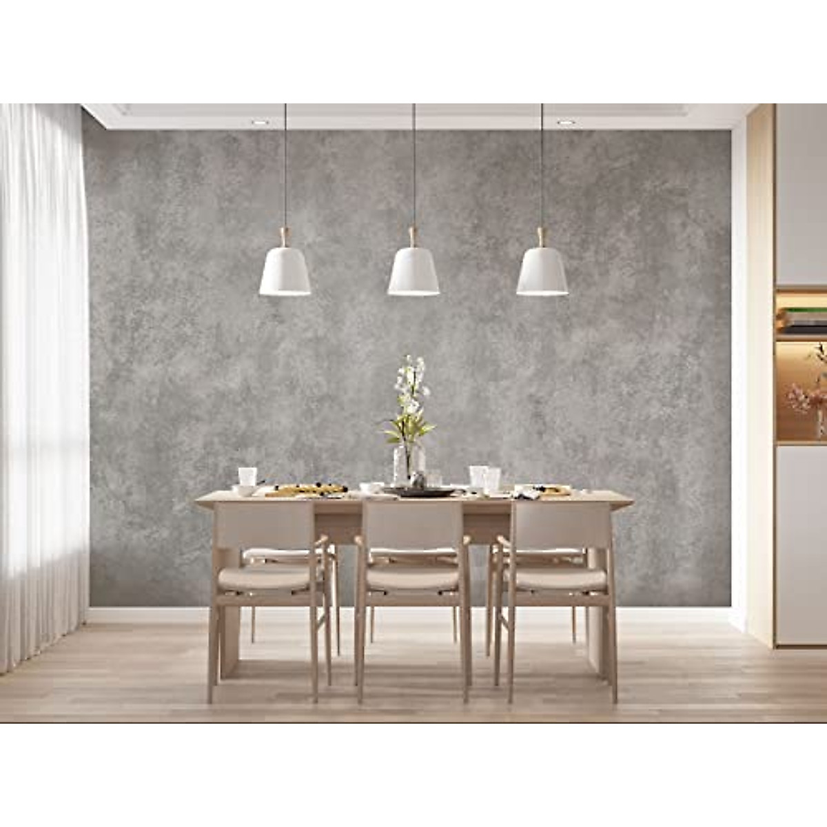 Stone Marble Peel and Stick Wallpaper (24" x 78.7", 2 Pack, Concrete Texture, Gray) Renter Friendly Removable Waterproof Vinyl Home Décor for Cabinets Bookshelf Drawer Table Furniture