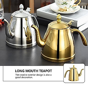 Luxshiny Stainless Steel Tea Pot Stove Top Gooseneck Kettle Pour Over Coffee Kettle Hot Water Heater Boiler Olive Oil Dispenser Olive Oil Dispenser for Loose Leaf 1.5L