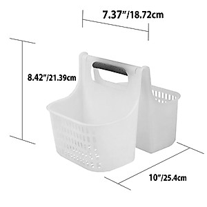 2-Compartment Soft Grip Plastic Shower Caddy Organizer With Handle, Shower Caddy Dorm, Bathroom Caddy For Shower Basket, Small Shower Caddy Portable Shower Caddy/Dorm Shower Caddy Plastic, Bath Caddy