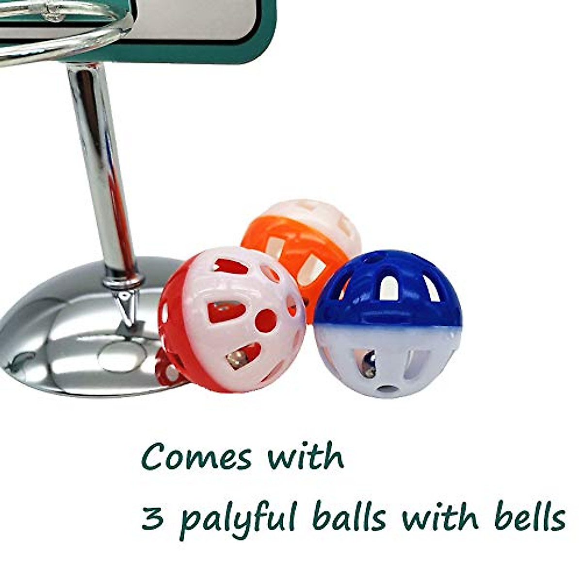 Bird Toys, Bird Trick Tabletop Toys, Bird Training Basketball Stacking Color Ring Toys Sets with Screwed Base - Parrot Chew Ball Foraging Toys, Education Play Gym Playground Activity Cage Toys