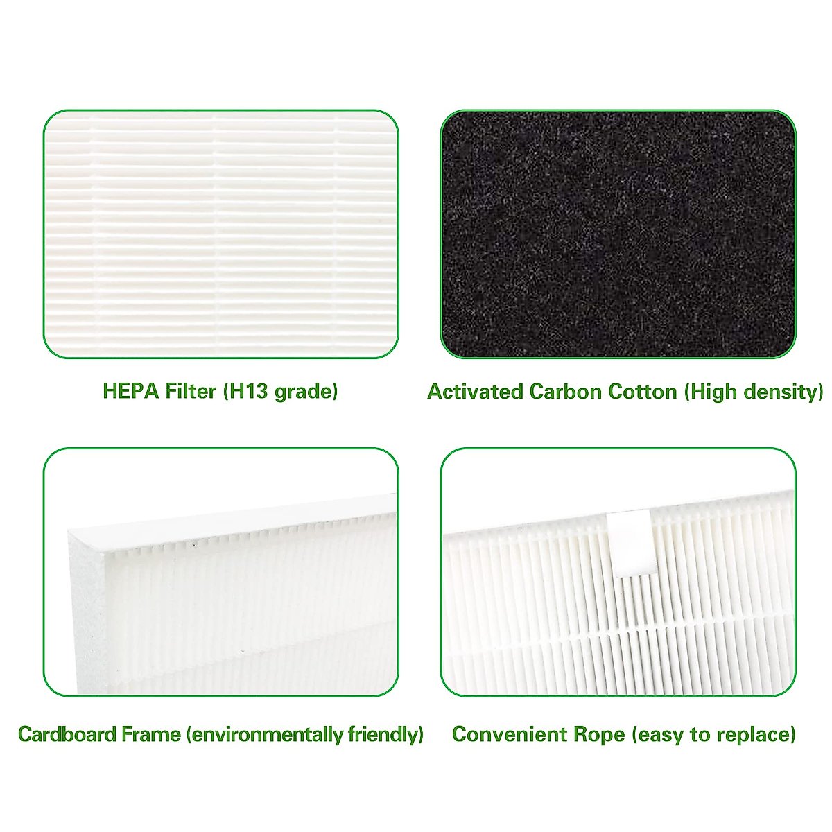 115115 Replacement Filter A, JASENG C535 Filter Replacement Compatible with Winix C535, 5300-2, P300, 5300 Air Machine, 1 HEPA Filter & 4 Carbon Filter