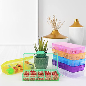 Nsmykhg Plastic Storage Box,12 Pack 10 Grids Small Plastic Storage Box Case Container Snackle Box Mini Tackle Box Container Jewelry Organizer for Beads, Tackle Box, Fishing Hooks, Bobs, Buttons