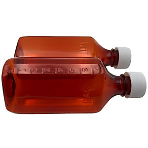 Sandhill Tools Premium Oval Plastic Liquid Medicine Bottles with Child Resistant Caps 8 Oz, Pharmacy Leak Proof Travel Containers for liquids and Lotions (12 Pack)