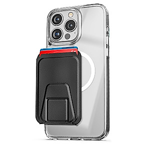 ENCASED Clear Case with Magnetic Wallet Designed for iPhone 15 Pro Case with Card Holder (Compatible with MagSafe) Clear