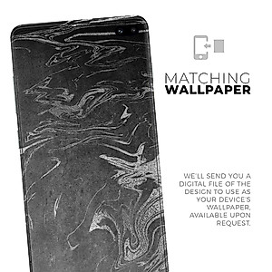 DesignSkinz Black & Silver Marble Swirl V8 Protective Vinyl Decal Wrap Skin Cover Compatible with The Samsung Galaxy S20 (Screen Trim & Back Glass Skin)