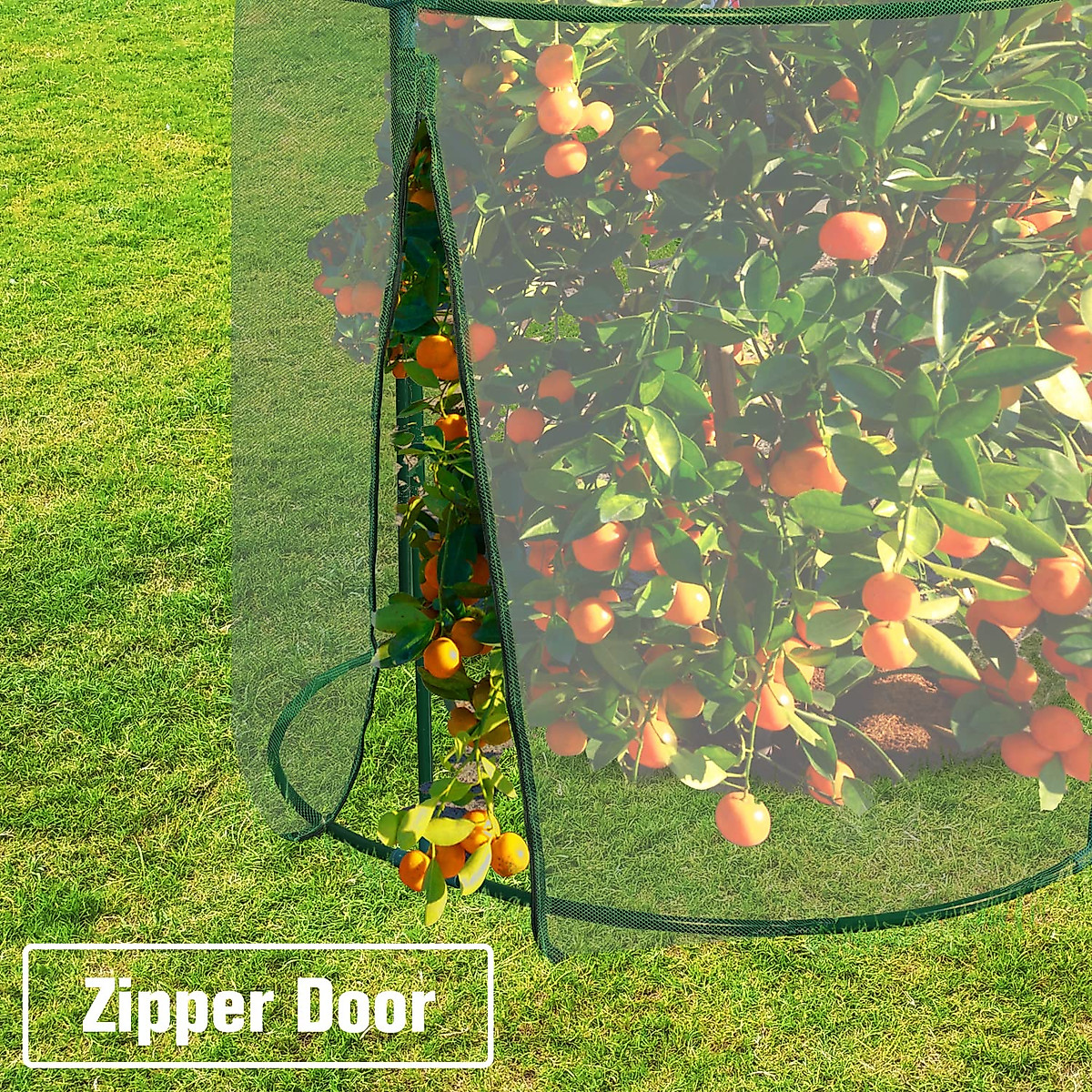 BPS 10'x3.3'x5' Crop Cage Plant Protection Netting Tent with Zipper for Vegetables Fruits and Plant, Suitable for Garden Yard and Lawn