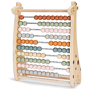 Abacus for Kids - Math Counting Toy Made of Wooden Beads and Rack - Children's Wood Number Counters for Teaching Addition, Subtraction and More - Counting Tool for Toddlers and 1st Grade Kids