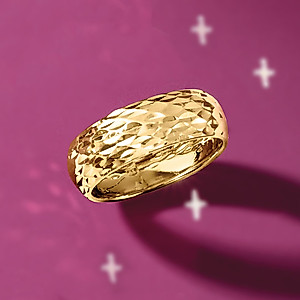 Ross-Simons Italian 14kt Yellow Gold Sparkle-Pattern Ring. Size 5