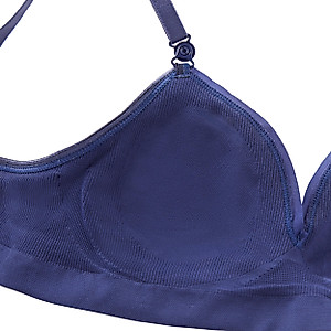 Hanes Women's Wireless T-Shirt, Comfy Support Lightweight Lounge Bra, Convertible Straps, Light Buff Heather, Medium