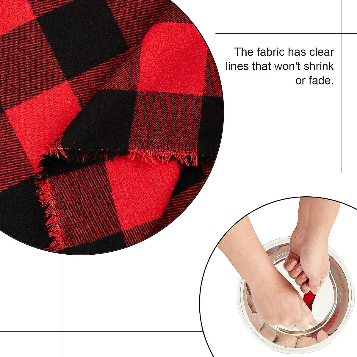 57 x 157.5 Inch Buffalo Plaid Fabrics Gingham Fabric Buffalo Check Quilting Fabric Bundles for Sewing DIY Home Farmhouse Party Festival Holiday Decorations (Red and Black)