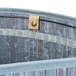 Relaxdays, Bamboo, Folding Hamper, Lid, 60 L, 2 Inner Washing Bags, 66 x 49.5 x 37 cm, Grey Corner Laundry Basket