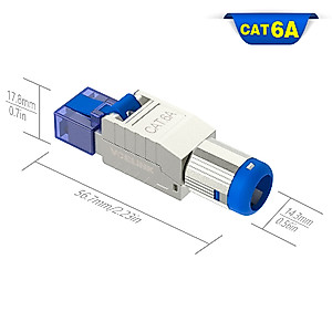 VCELINK RJ45 Cat6A Connectors Tool-Free, Zinc Alloy Shielded Ethernet Termination Plugs for 23AWG SFTP Cables, 10Gbps Easy Internet Plug, Fast Field Installation 2-Pack