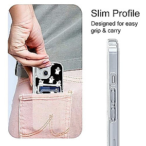Toncsoza Cute White Ghost Halloween Case for iPhone 13 Mini with Card Holder,Halloween Theme Shock-Absorbing Wallet Case for iPhone 13 Mini, Trendy Design TPU Bumper Case