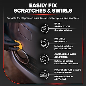 Carfidant Black Car Scratch Remover - Ultimate and Swirl for Dark Paints- Solvent & Paint Restorer Repair Scratches, Water Spots! Polish Buffer Kit