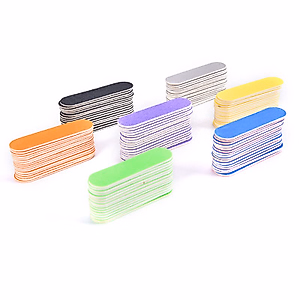 XIDAJIE 100pcs Colorful Mini Nail Files Bulk, Disposable Double Sided Emery Boards Nail Art Tool Manicure Pedicure Tools for Home Salon Use
