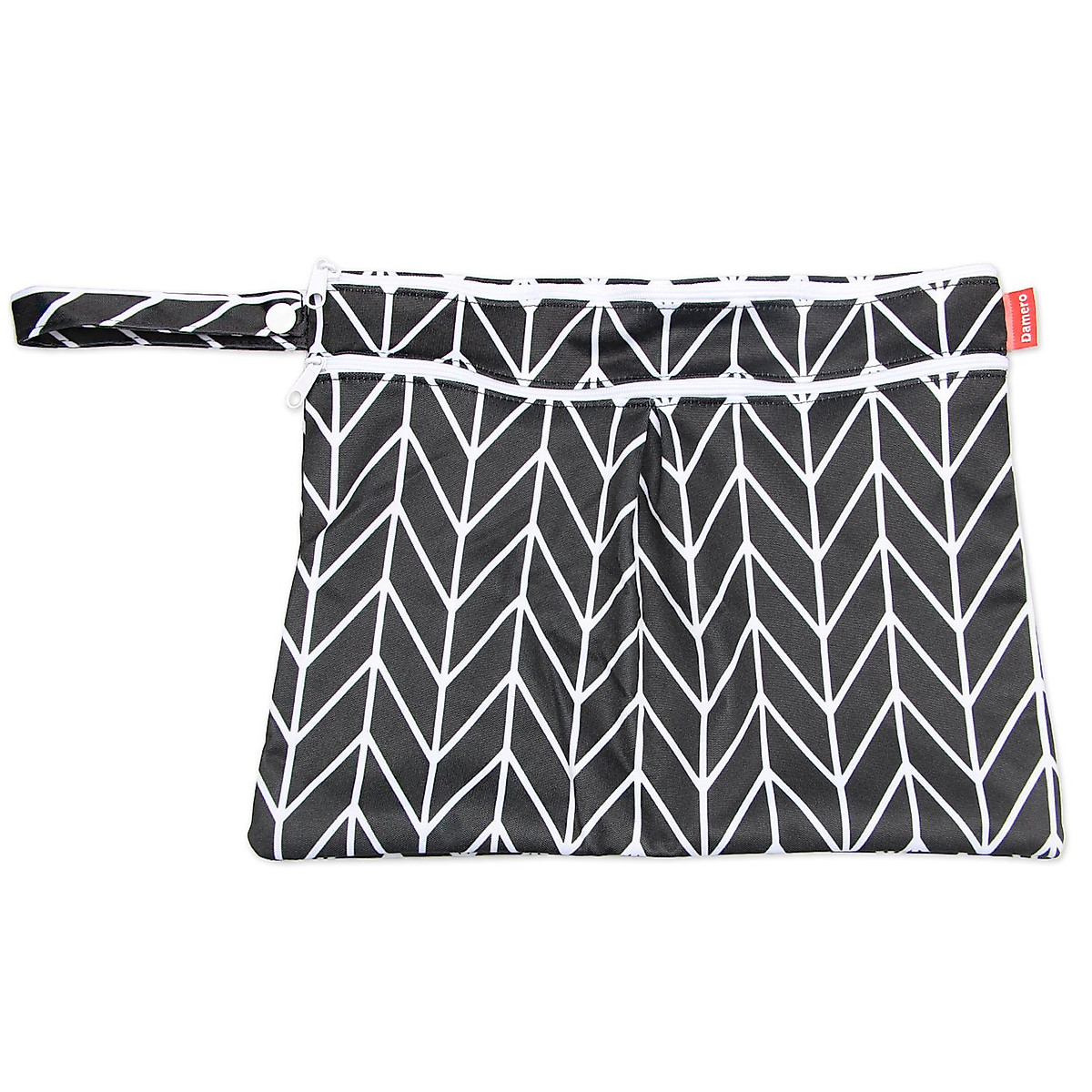 Damero 3pcs Travel Wet and Dry Bag with Handle for Cloth Diaper, Pumping Parts, Clothes, Swimsuit and More, Easy to Grab and Go, Black Arrows