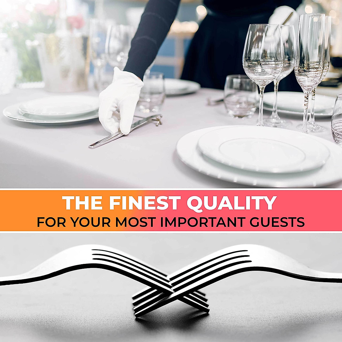 Mueller Flatware Set, 20-Piece Stainless Steel Silverware Set - Cutlery Set Service for 4 - Spoon, Knife, Fork, Salad Fork, Teaspoon - Dishwasher Safe