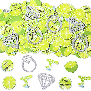 WinnerWhy 300 Pcs Margarita Glasses Confetti Margs and Matrimony Bachelorette Confetti Diamond Ring Motif Confetti Margarita Table Confetti Decor for Mexican Day Bridal Shower Tropical Party
