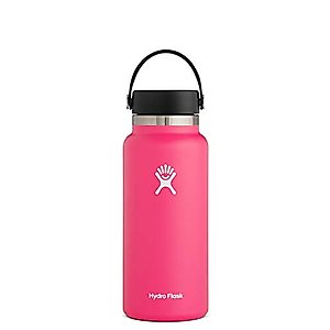 Hydro Flask Water Bottle - Stainless Steel & Vacuum Insulated - Wide Mouth 2.0 with Leak Proof Flex Cap - 32 oz, Watermelon