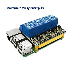 KEYESTUDIO 5V DCAC 4-Channel Relay Hat Shield for Raspberry Pi 4/A+/B+/Pi 2 Model B/Pi 3 Model B